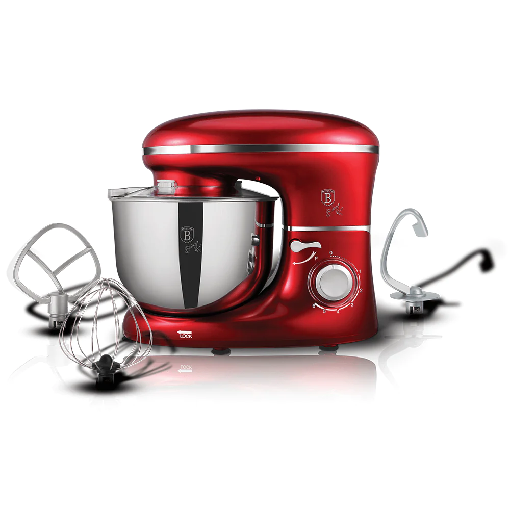 Berlinger Haus 1300W Heavy Duty Kitchen Machine Stand Mixer- Burgundy ...
