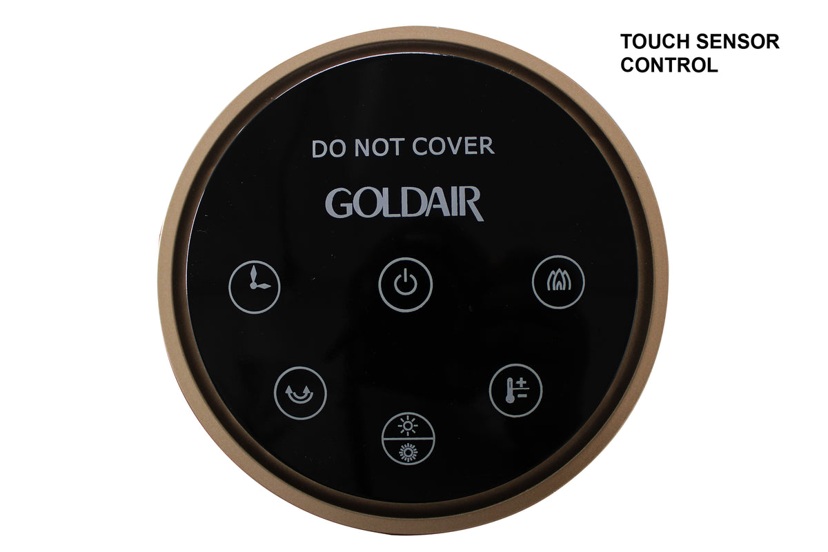 Goldair 2000W Rotating Fireplace Effect PTC Fan Heater & Remote ...